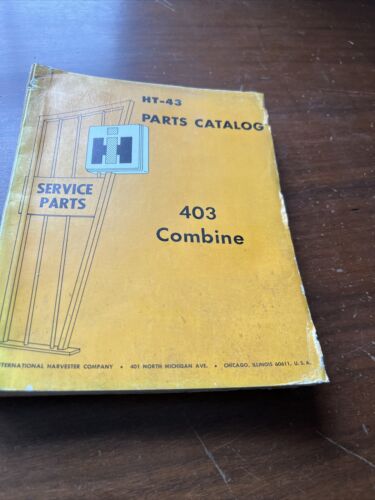 Vintage IH 403 combine manual book parts catalog HT-43 International H ...